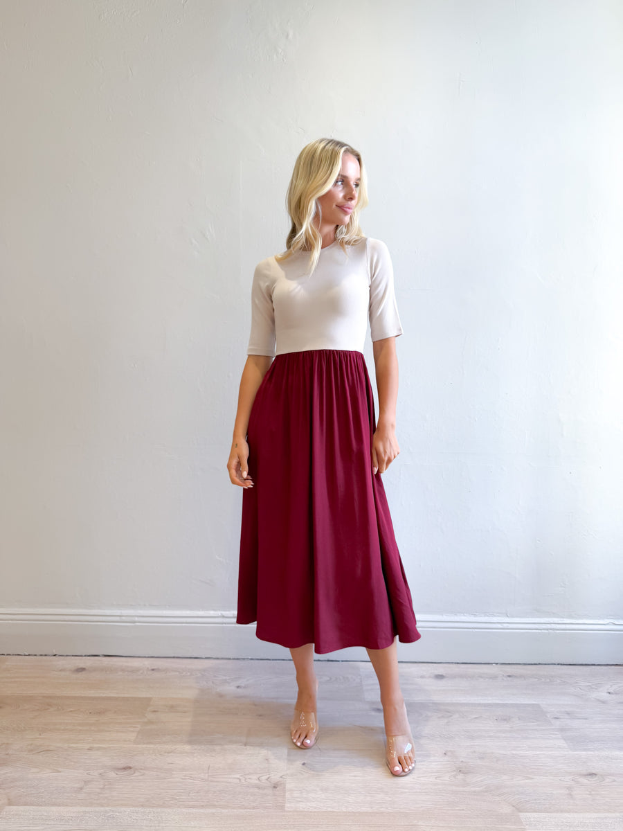 ANABELLA MIDI DRESS- PLUM – Venom Emilio